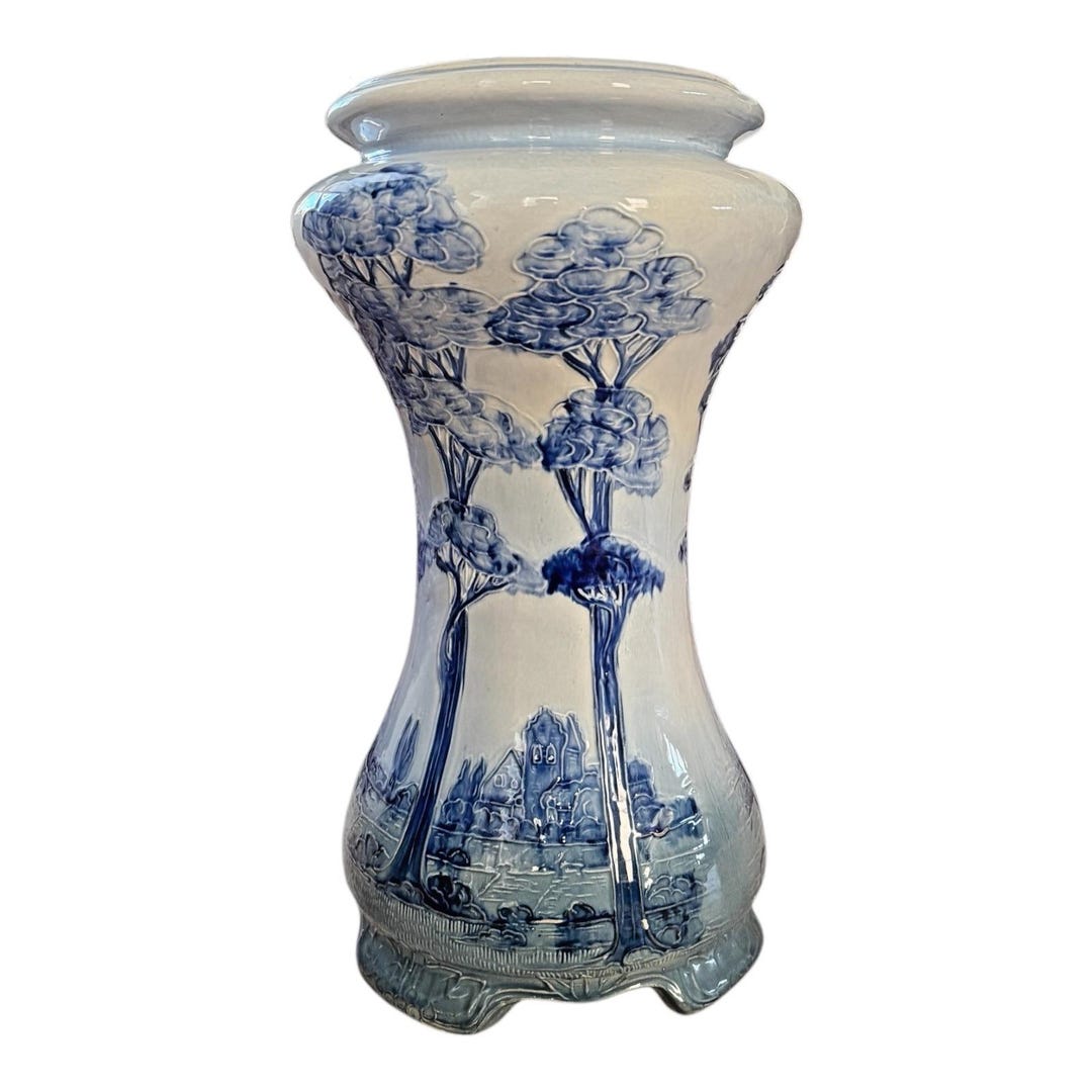 Antique Rare 1904 Weller Jap Birdimal Art Pottery Ceramic Pedestal ...