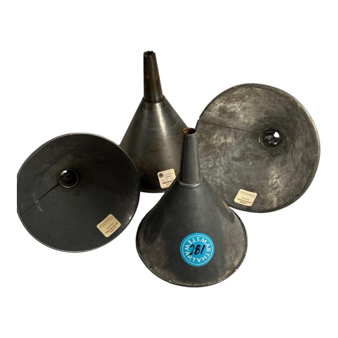 Vintage Lot of 4 Tin Funnels Owned by Martha Stewart at Turkey Hill ...
