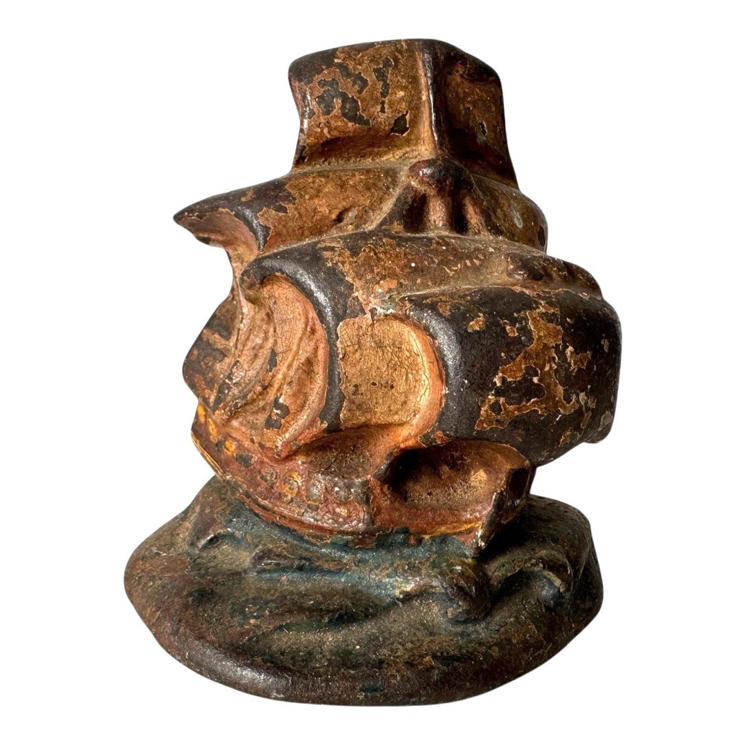 Antique Cast Iron Sailing Ship Doorstop or Bookend – Nautical Decor - Etsy