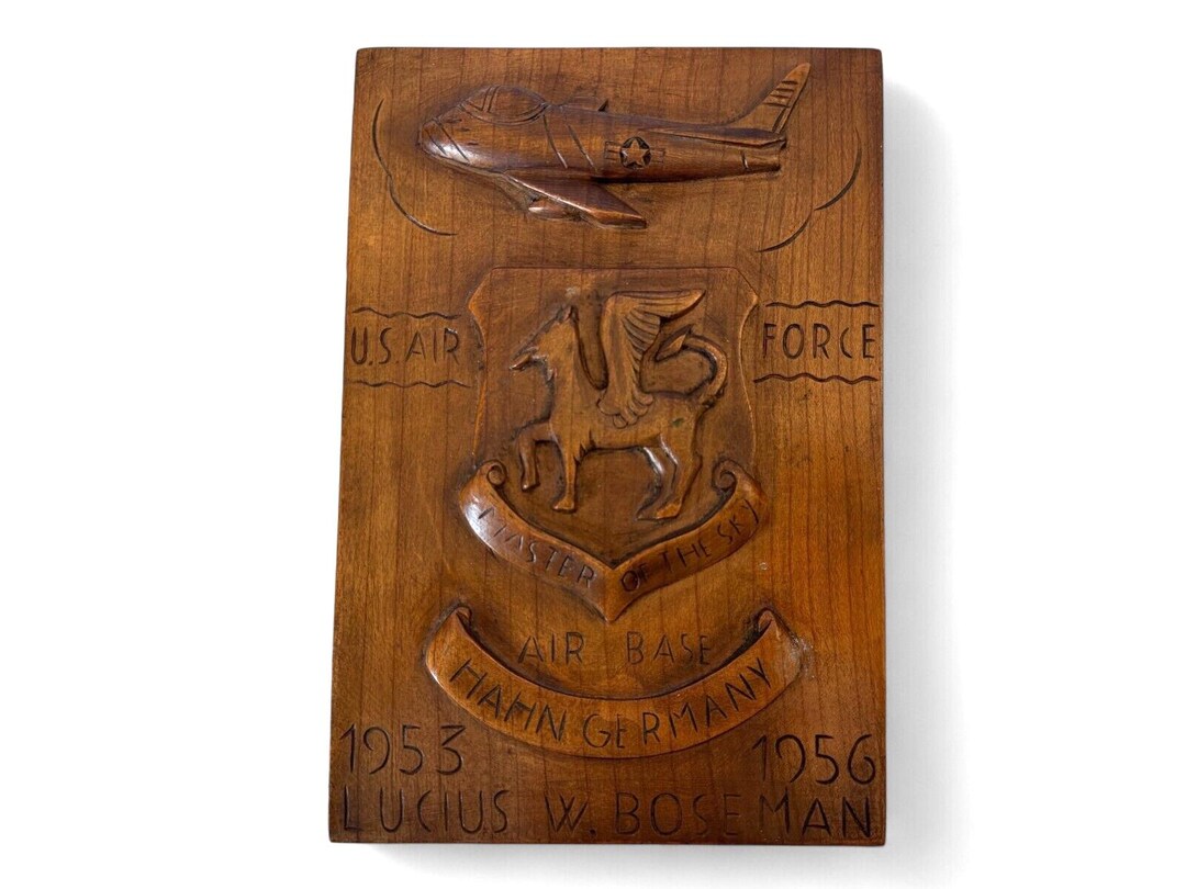 Vintage U.S. Air Force Commemorative Wooden Plaque, Signed Lucius W ...