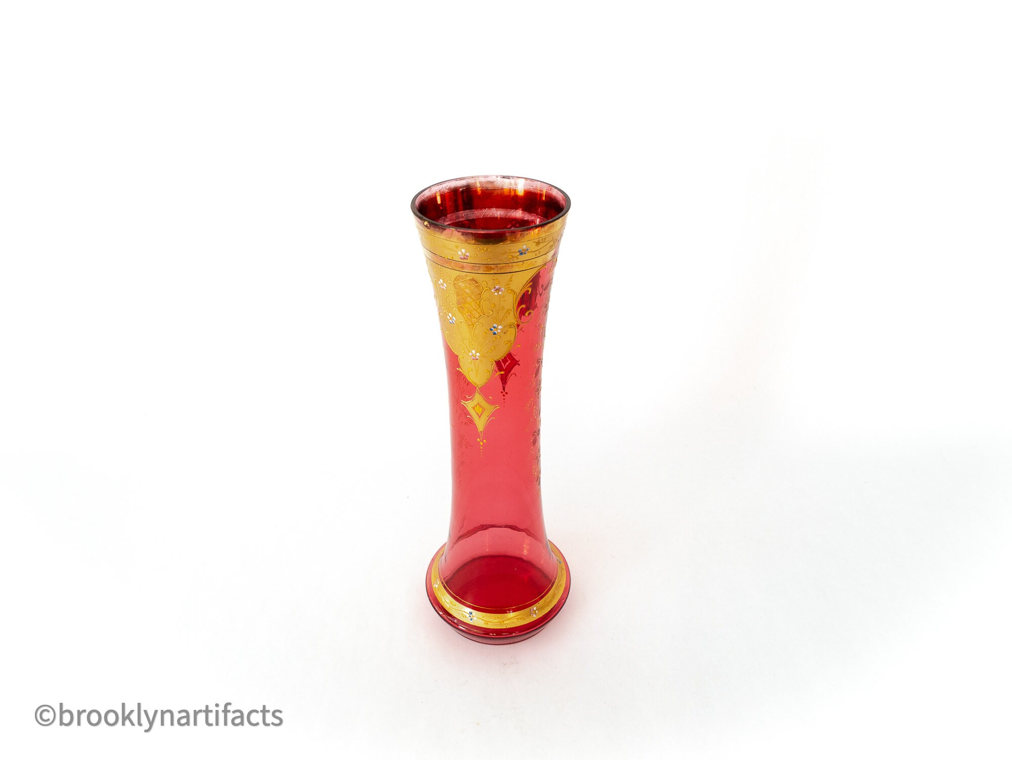 Gran rubí boho vintage y jarrón con patas de oro - Etsy España