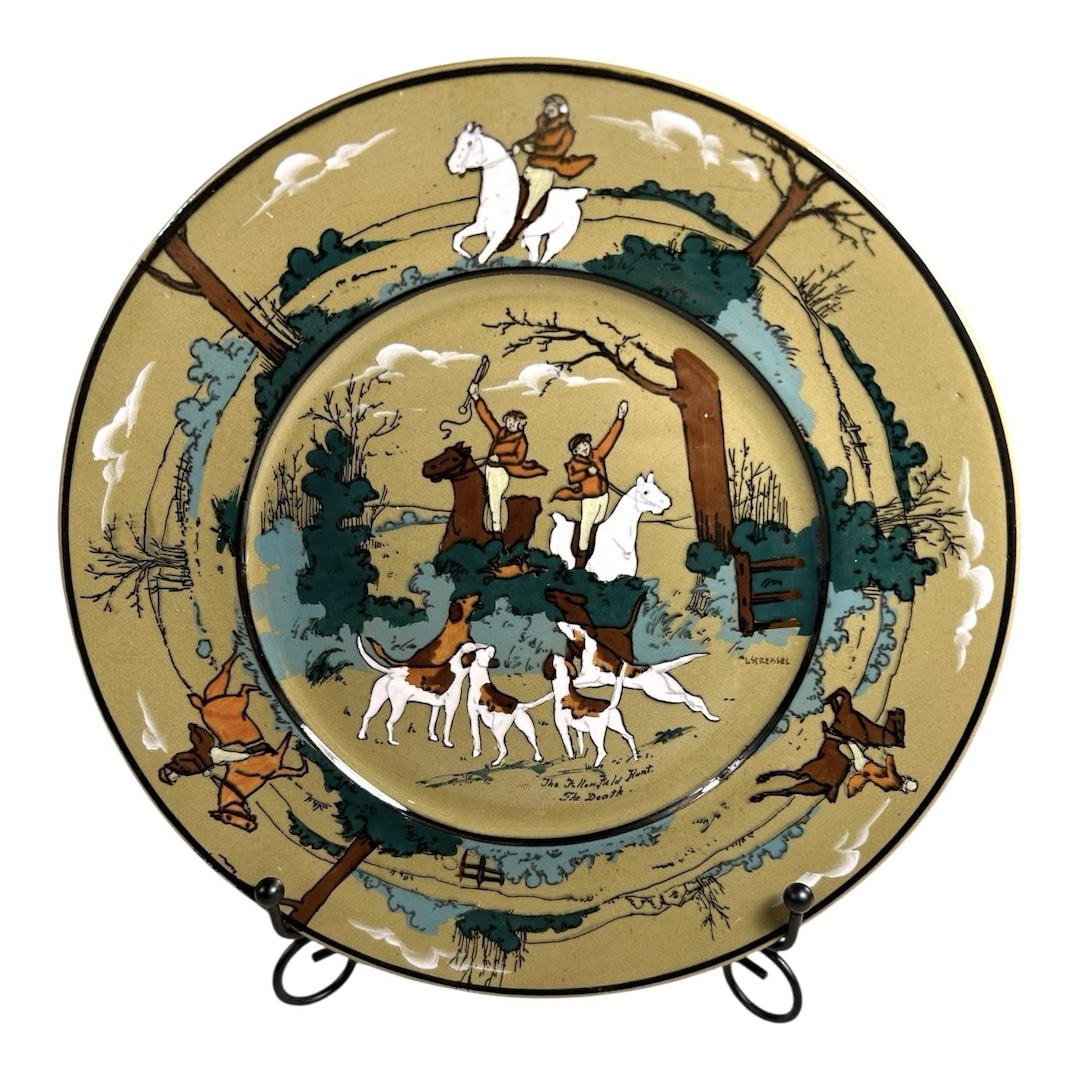 Antique Buffalo Pottery Plate Fallowfield Hunt Series Entitled the ...