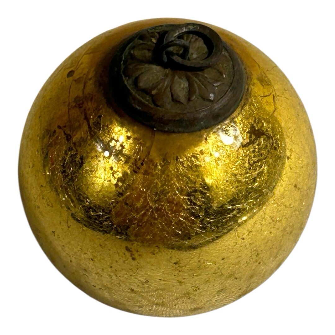 Antique German Kugel Glass Small Gold Christmas Ornament - Etsy