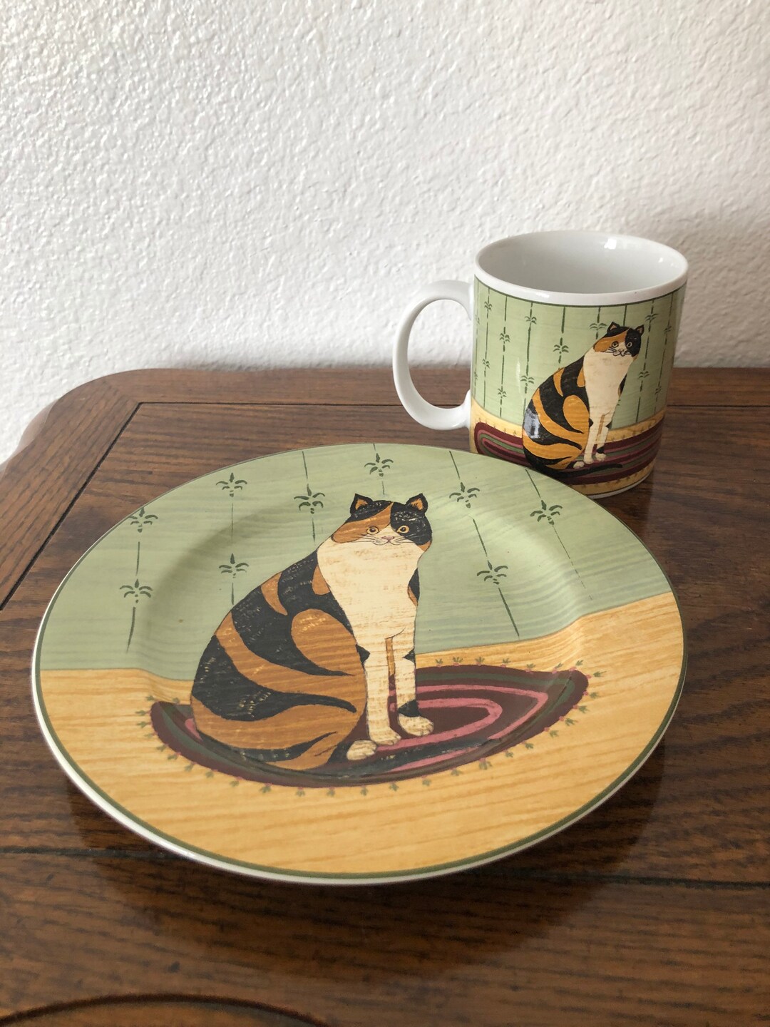 Sakura Cat Collection Mug and Plate by Warren Kimble 2000 - Etsy