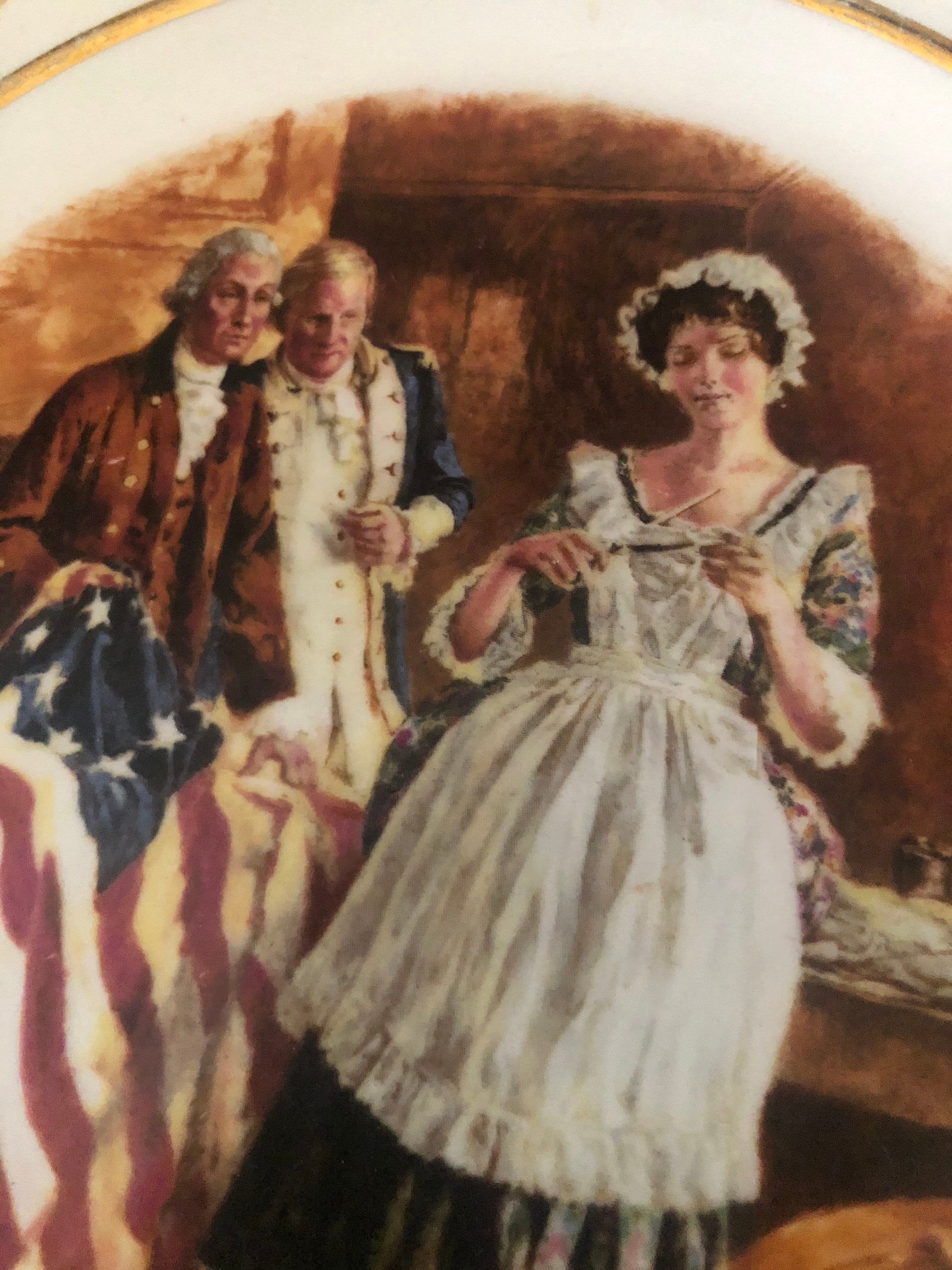 Vintage Betsy Ross Plate, American Flag Plate, Avon 1973 Patriot Flag ...