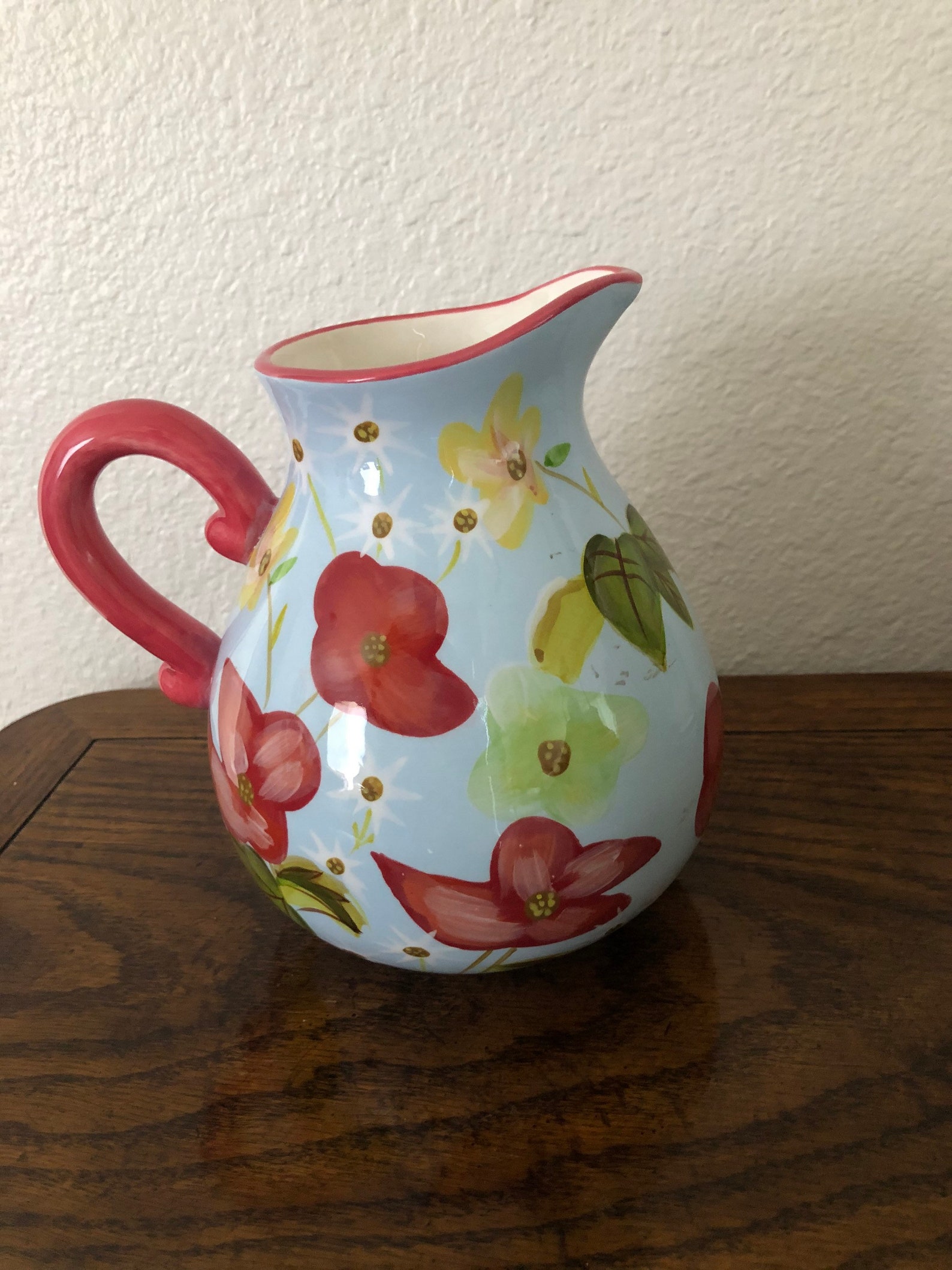 Collectible Harry & David Floral Ceramic Pitcher Beautifull - Etsy