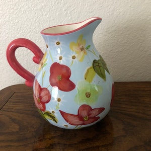 Collectible Harry & David Floral Ceramic Pitcher Beautifull - Etsy