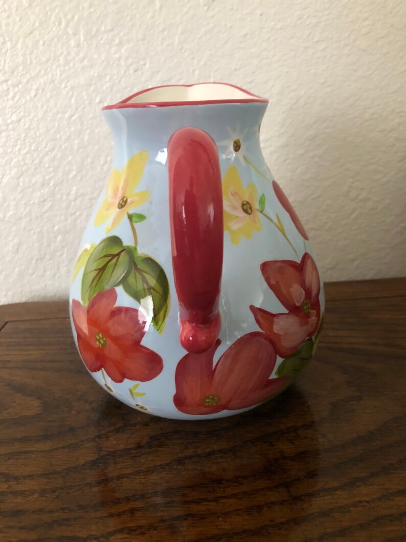 Collectible Harry & David Floral Ceramic Pitcher Beautifull - Etsy