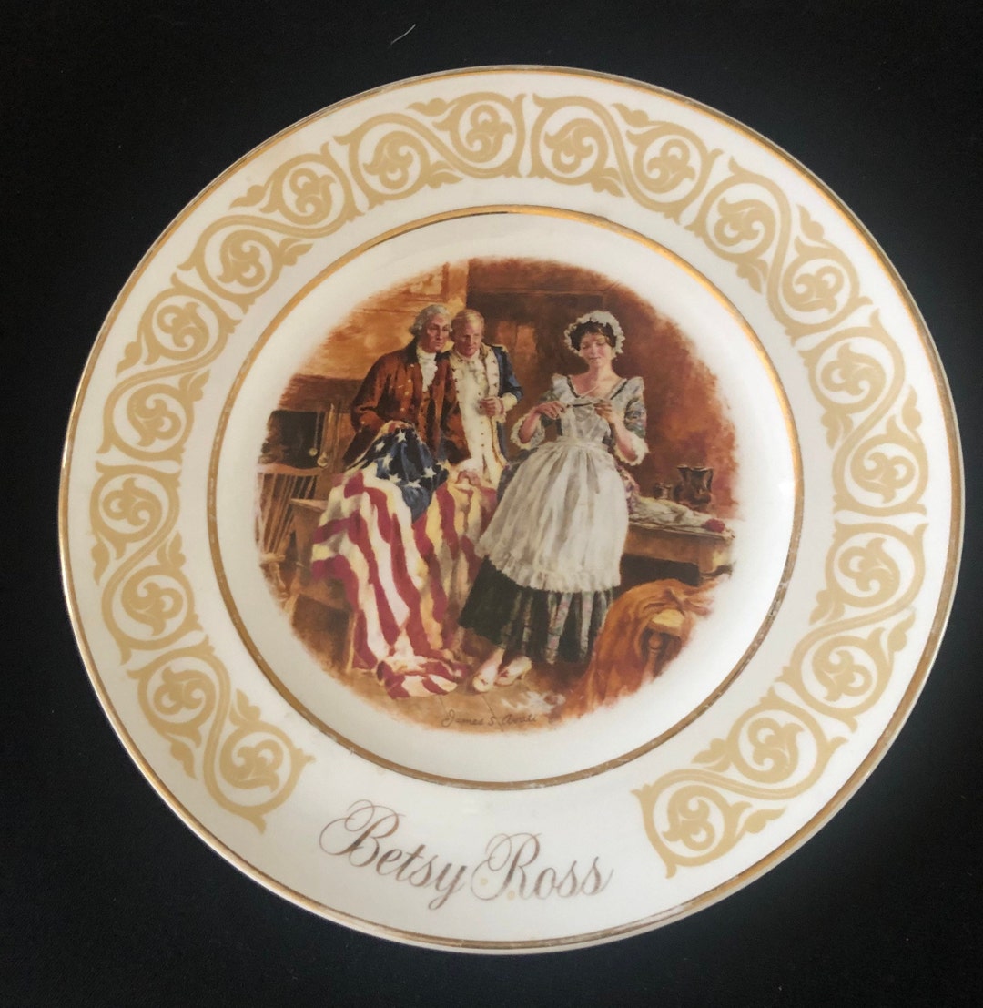 Vintage Betsy Ross Plate, American Flag Plate, Avon 1973 Patriot Flag ...