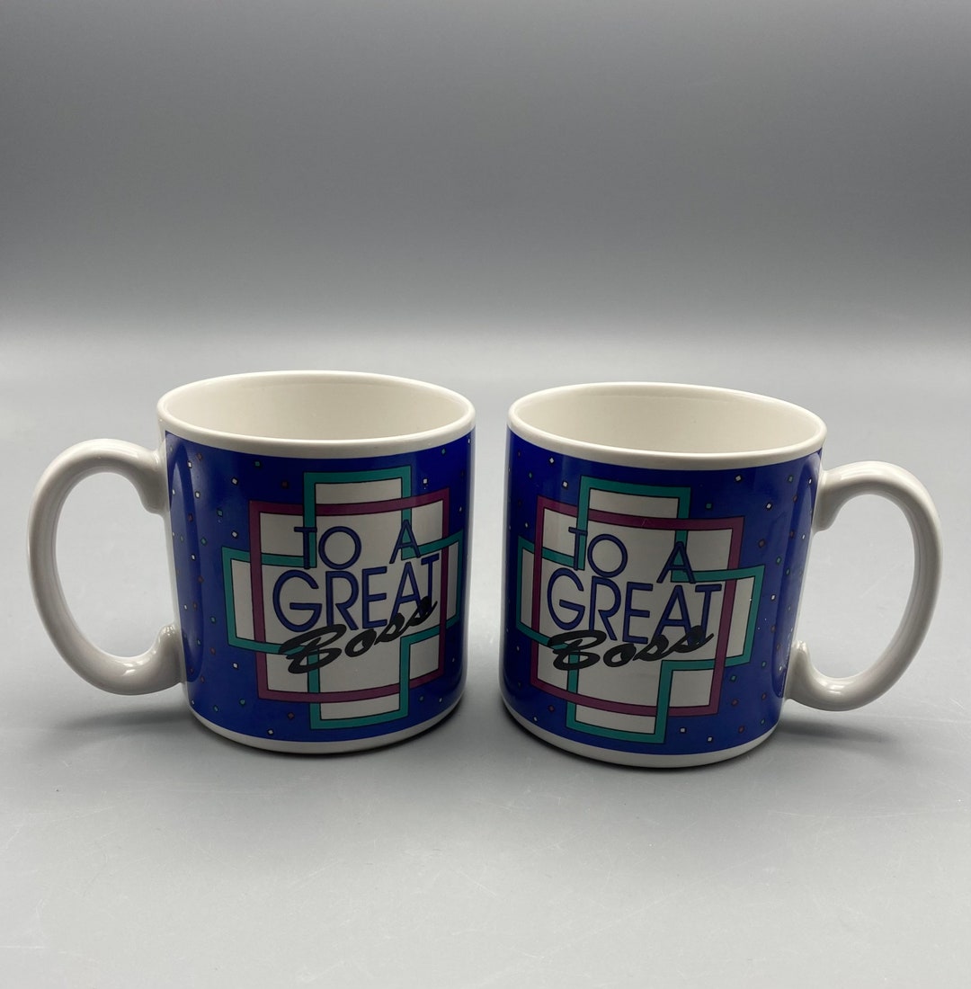 To A Great Boss Office Work Job Coffee Mug FIB Flowers in Balloons Set ...