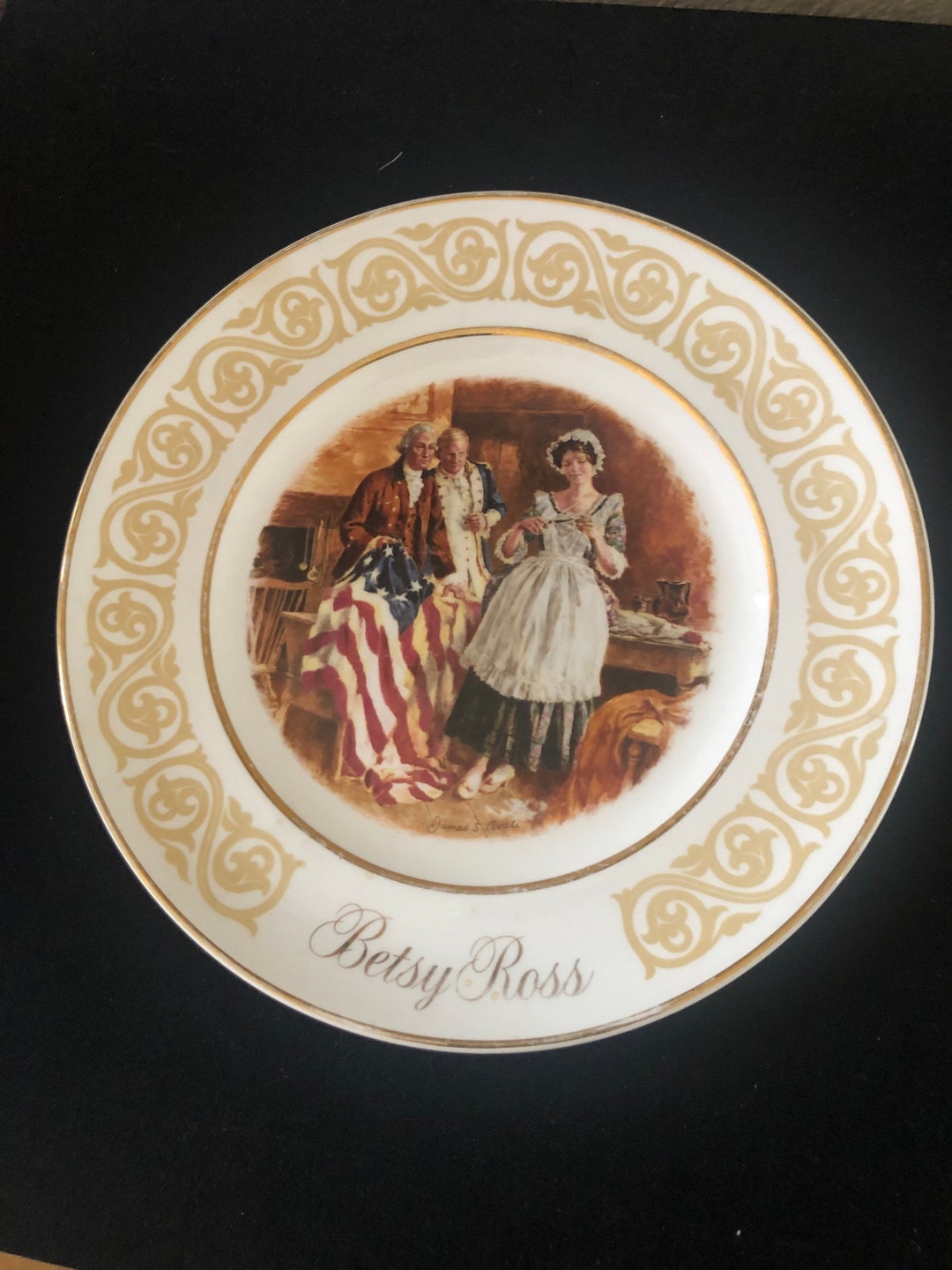 Vintage Betsy Ross Plate, American Flag Plate, Avon 1973 Patriot Flag ...