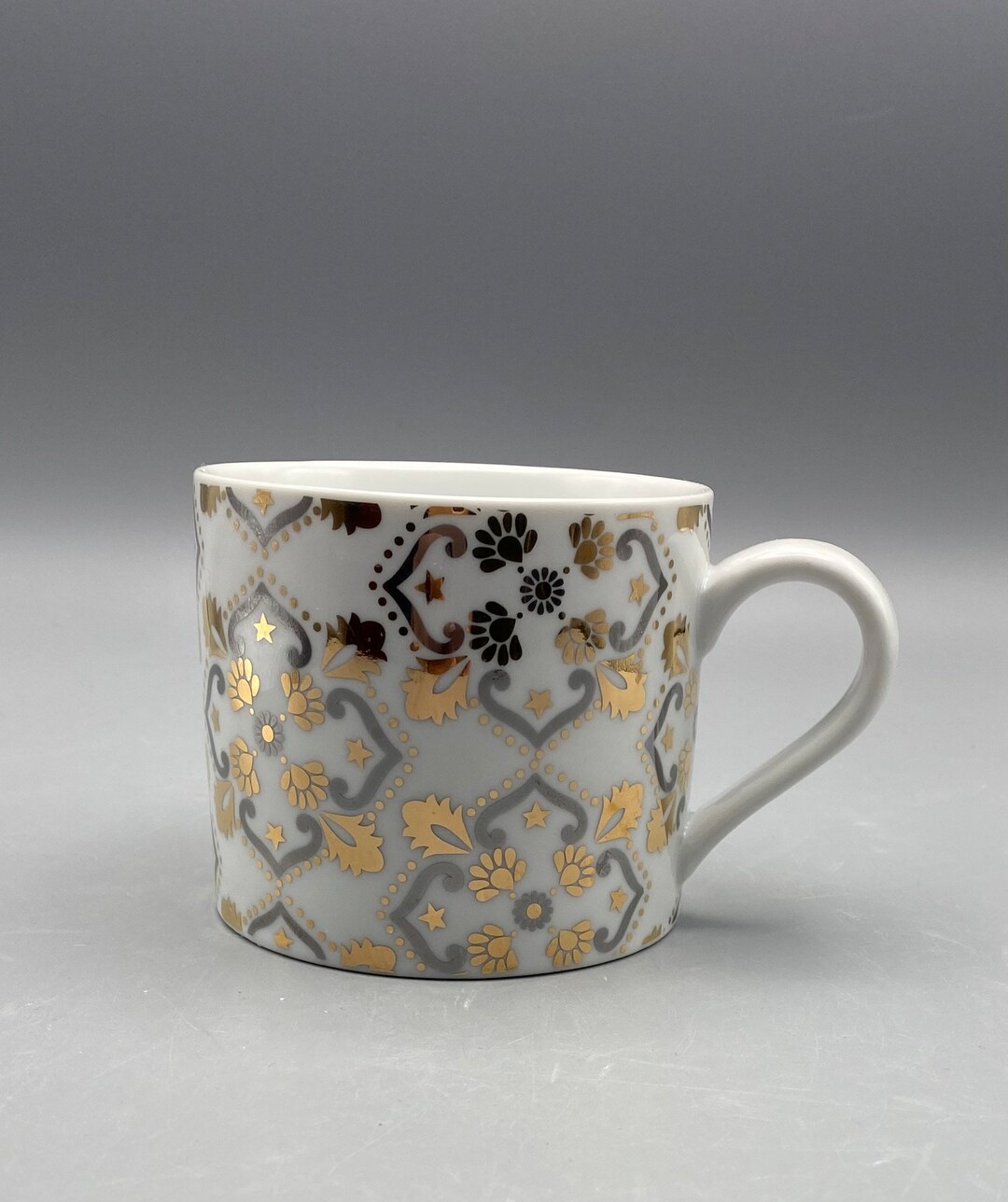 World Market Gold and White Mug - Etsy UK