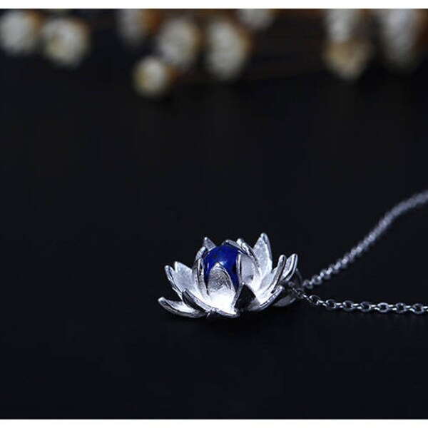 Blue Lotus Necklace - Etsy