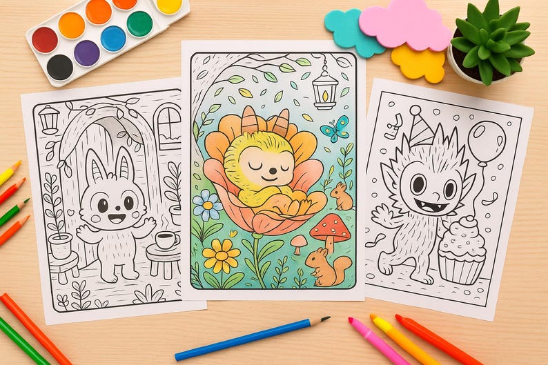 Labubu Coloring Book – Printable Digital Download | Cute Popmart ...