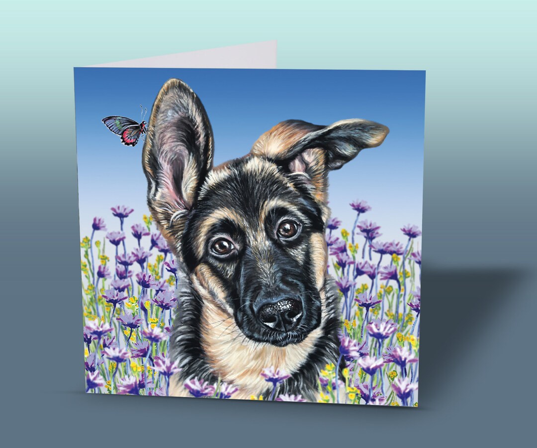 German Shepherd Greeting Card | German Shepherd Card Dog| Birthday Card ...