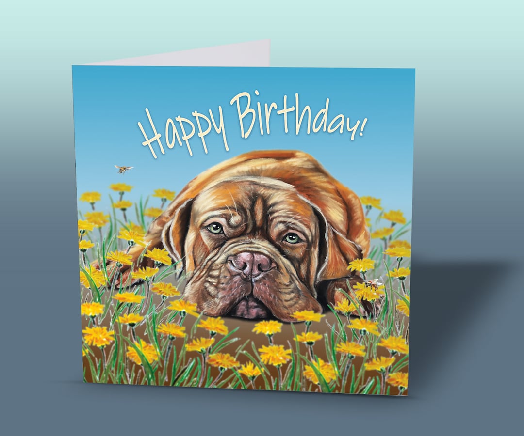 French Mastiff Birthday Card - French Mastiff Card - Mastiff Birthday ...