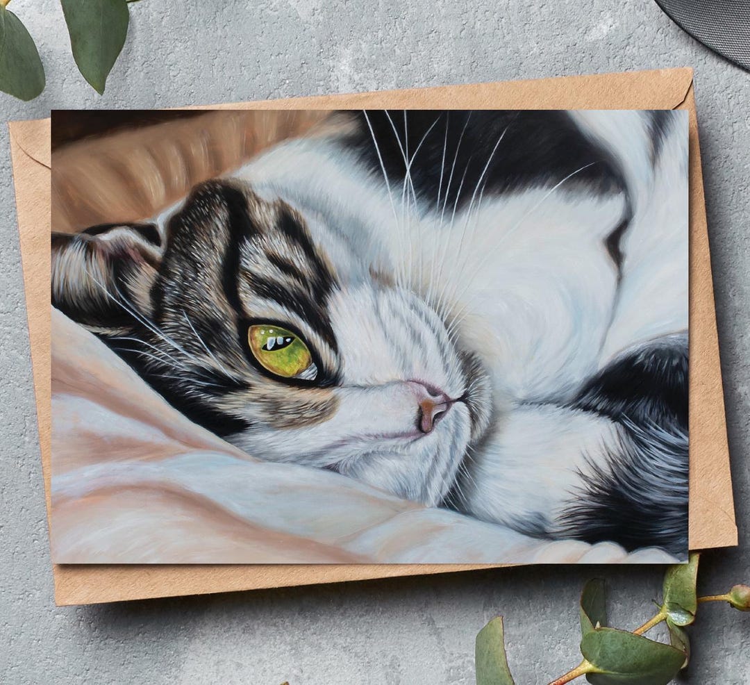 Cat Greeting Card | Tabby Cat Card | Card With Cat on | Cat Birthday ...