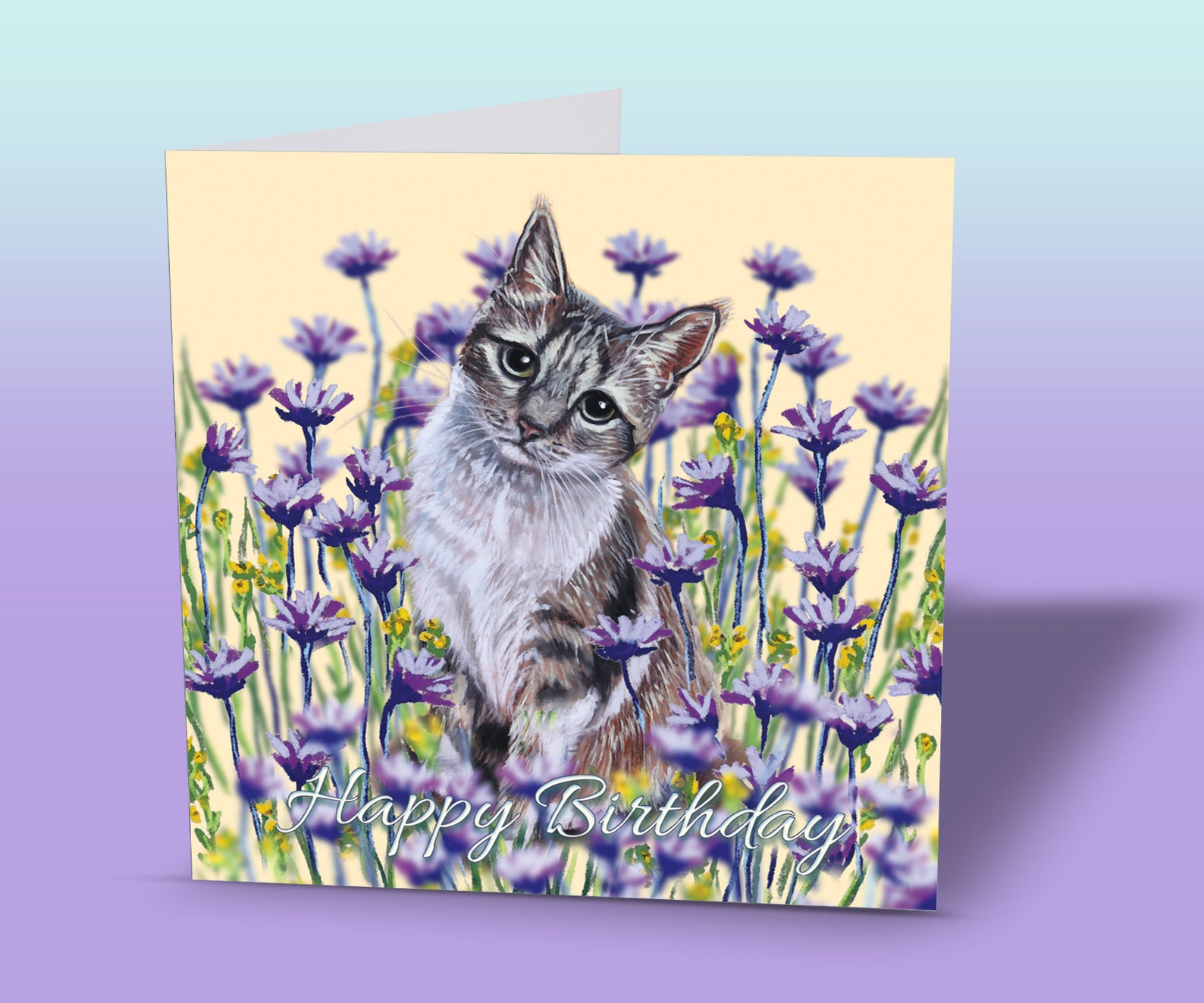 Tabby Cat Birthday Card - Tabby Cat Greeting Cards - Cat Birthday Card ...