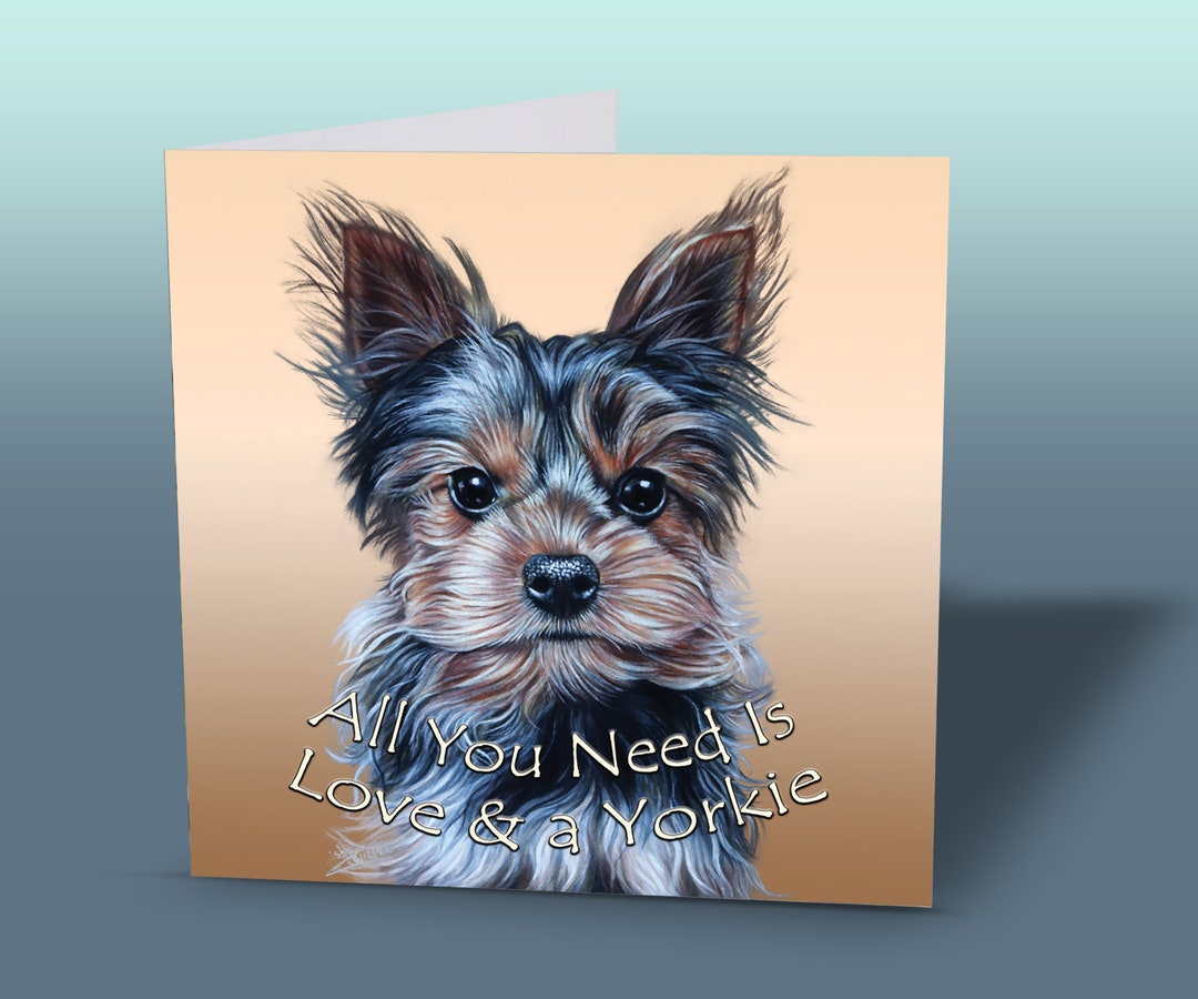 Yorkie Birthday Card – Yorkshire Terrier Greeting Card – Cute Dog Lover ...