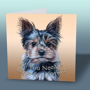 Yorkie Birthday Card | Yorkshire Terrier Greeting Card | Yorkie Card ...