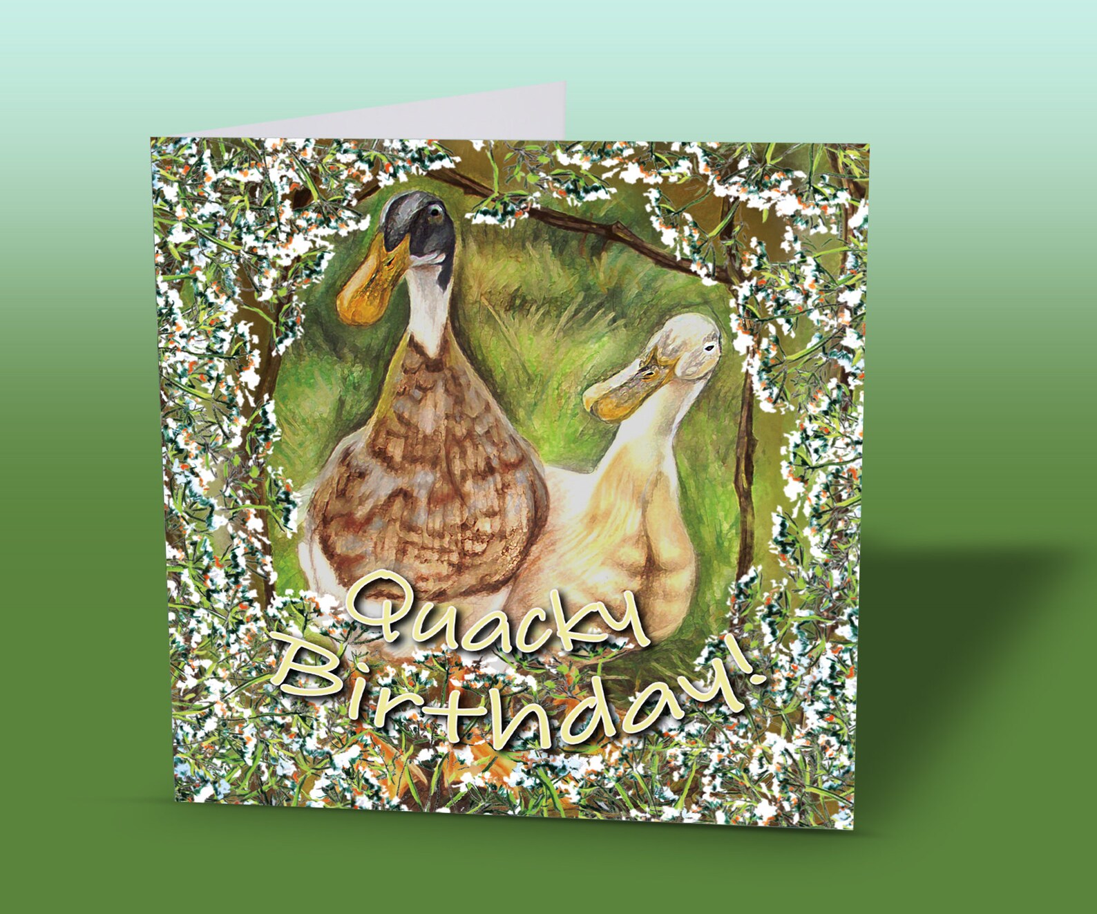 Ducks Birthday Card Ducks Greeting Card Ducks Card Cute Greeting Card ...
