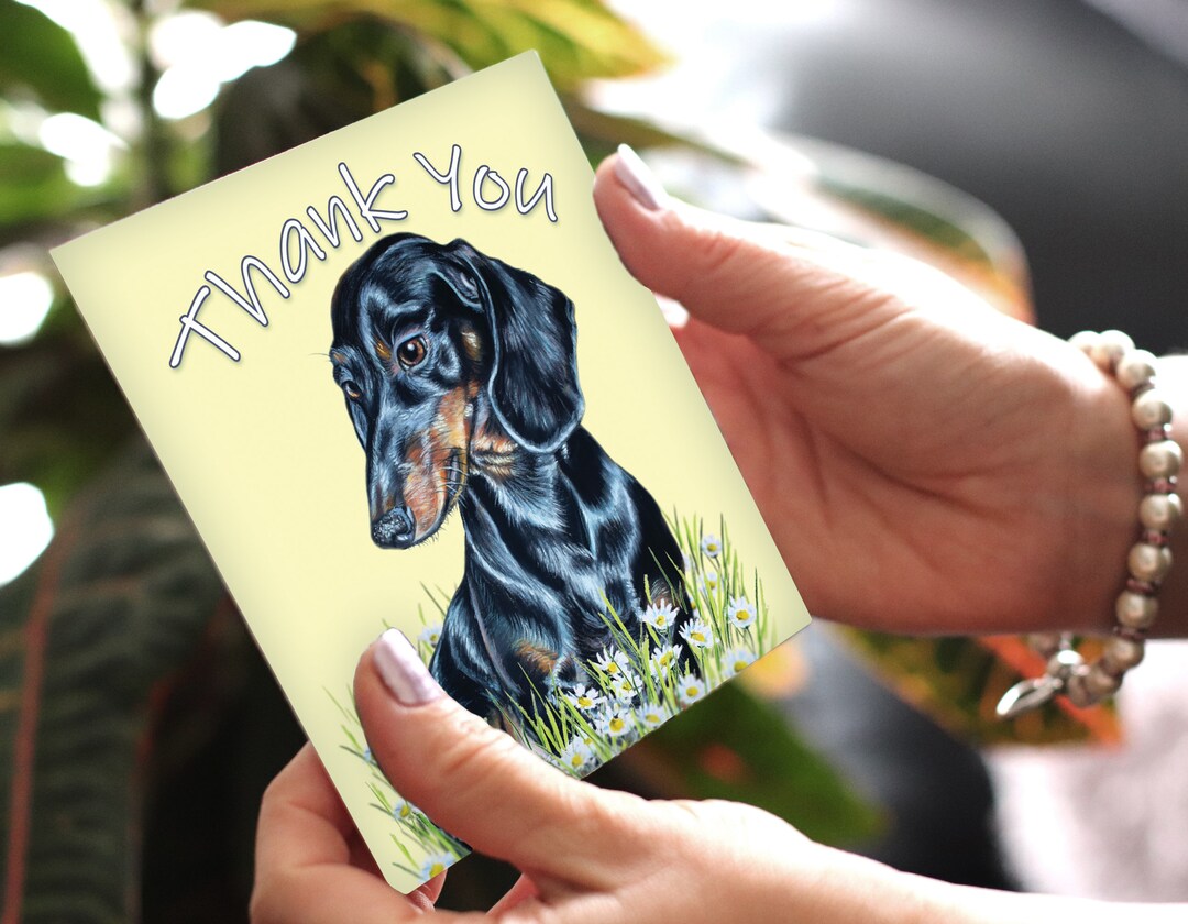 Thank You Cards | Dachshund Thank You Card | Thank You Card Dog| Thank ...
