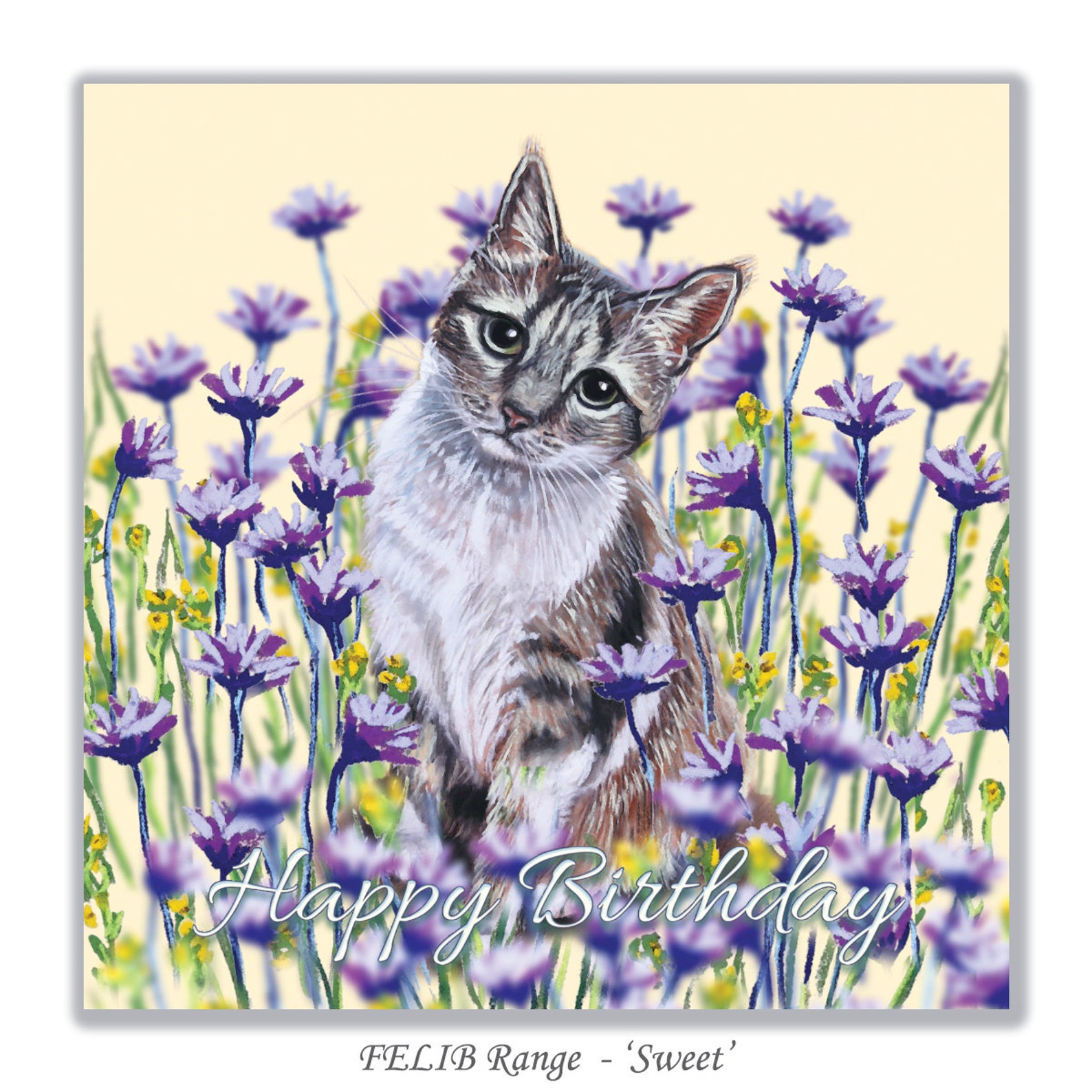 Tabby Cat Birthday Card Tabby Cat Greeting Cards Cat - Etsy