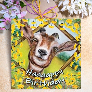 Goat Birthday Card | Goat Card | Goat Gifts | Card With a Goat | Cute ...