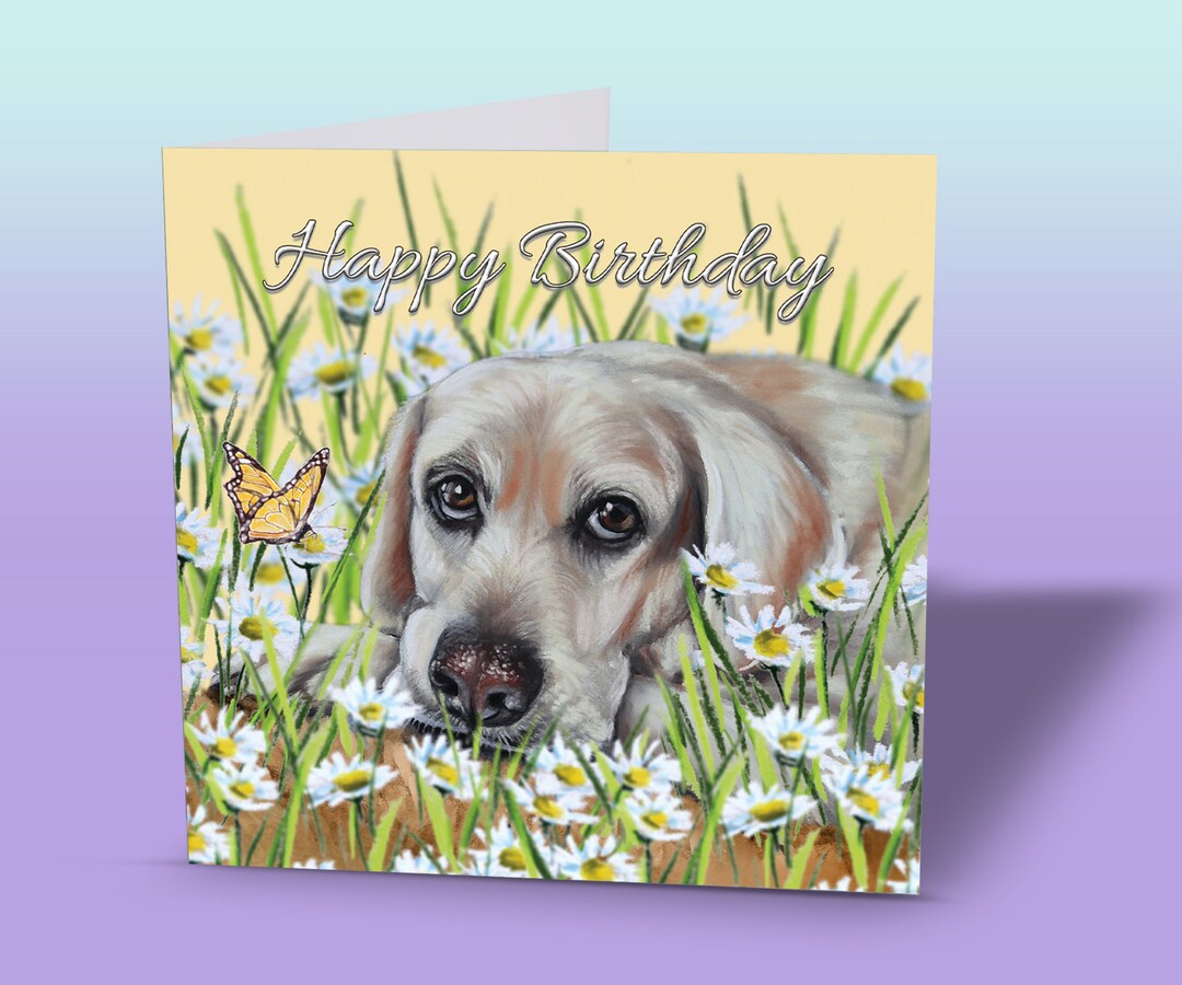 Labrador Birthday Card -birthday Card Lablador - Labrador Card - Yellow ...