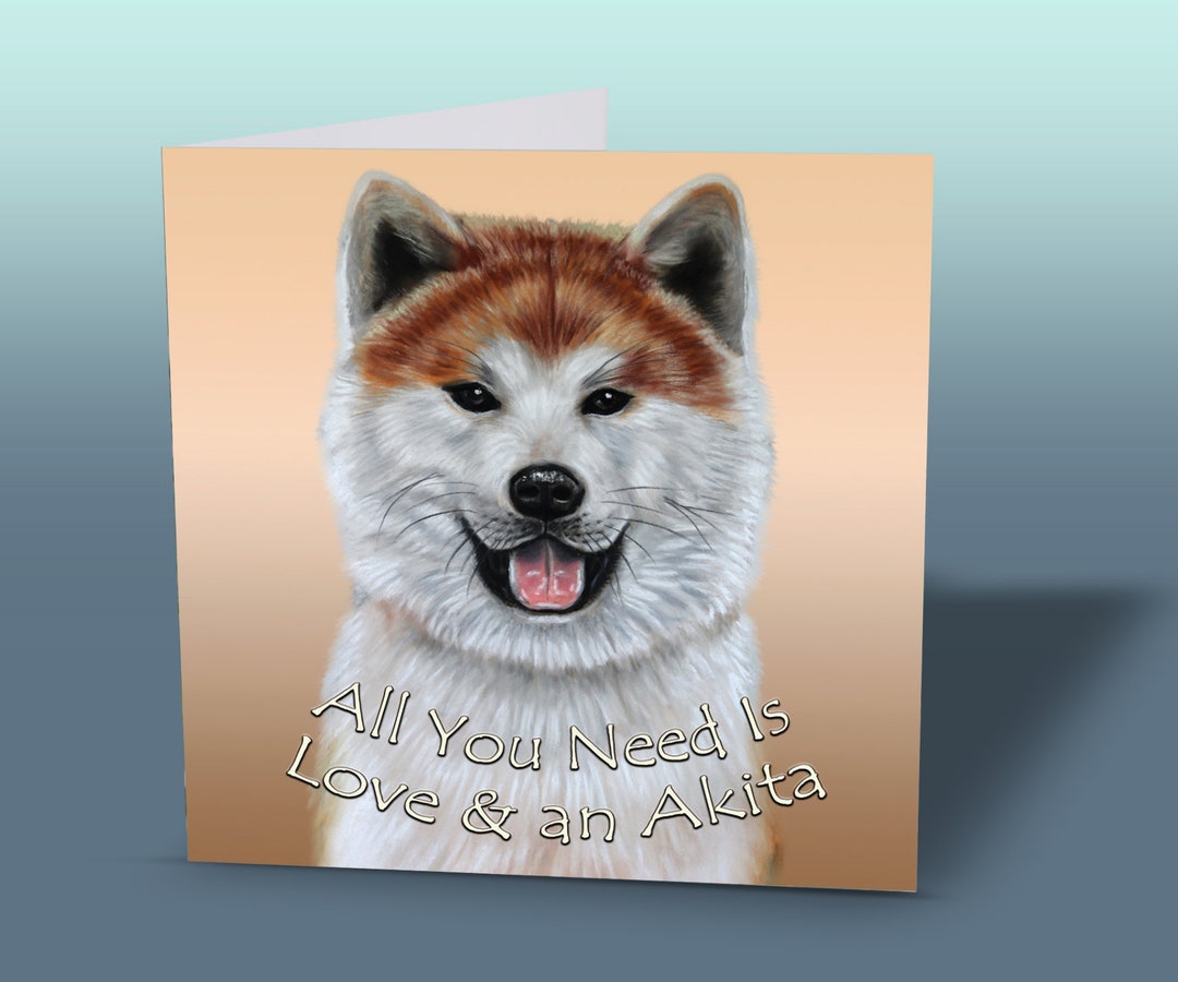 Akita Birthday Card | Akita Card | Akita Greeting Card | Card With ...