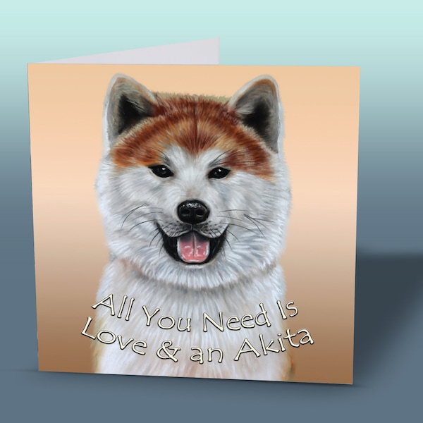 Akita Birthday Card - Etsy