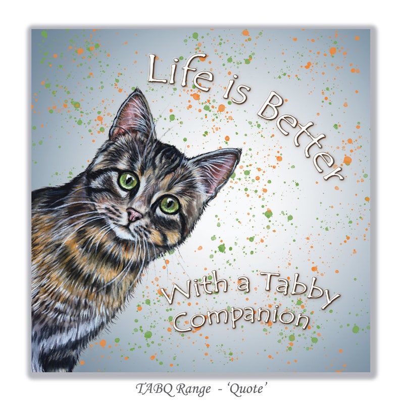 Tabby Cat Greeting Card Cute Cat Card Cat Birthday Card Card With A ...
