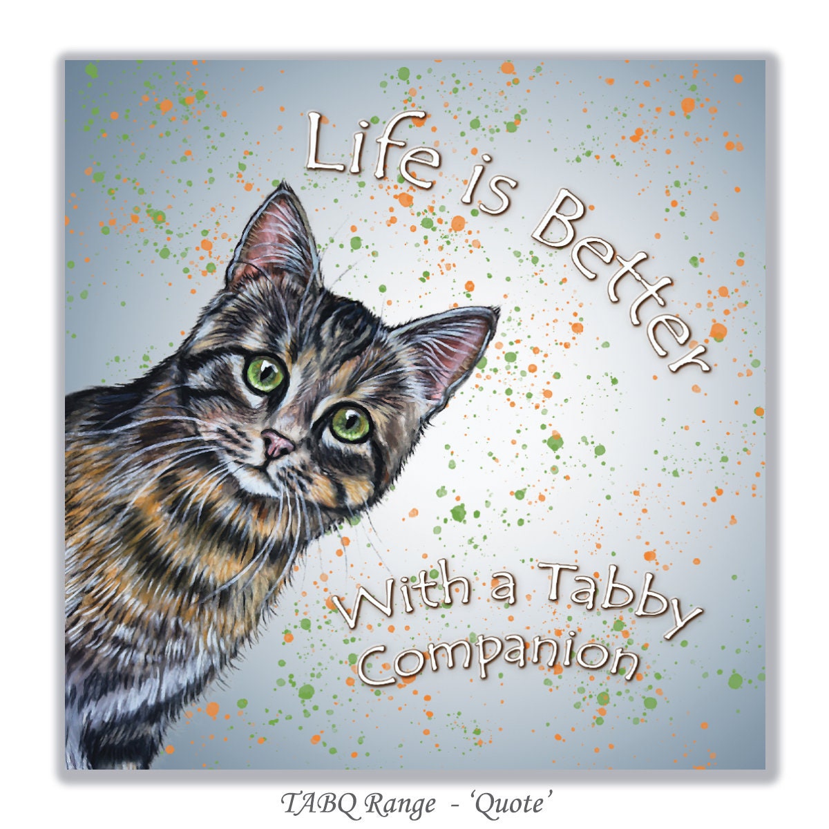 Tabby Cat Greeting Card Cute Cat Card Cat Birthday Card Card With A ...