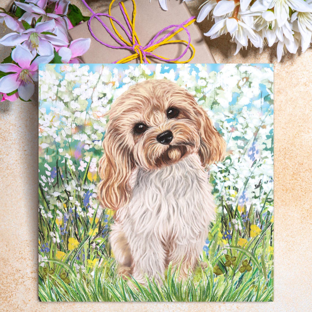 Cavapoo Birthday Card - Cute Dog Greeting Card - Cavapoo Lover Gift ...