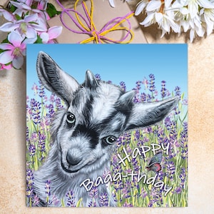 Goat Birthday Card | Goat Card | Cute Birthday Card | Goat Gifts | Farm ...