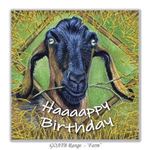Goat Birthday Card Goat Card Goat Gifts Card With a Goat Cute Greeting ...