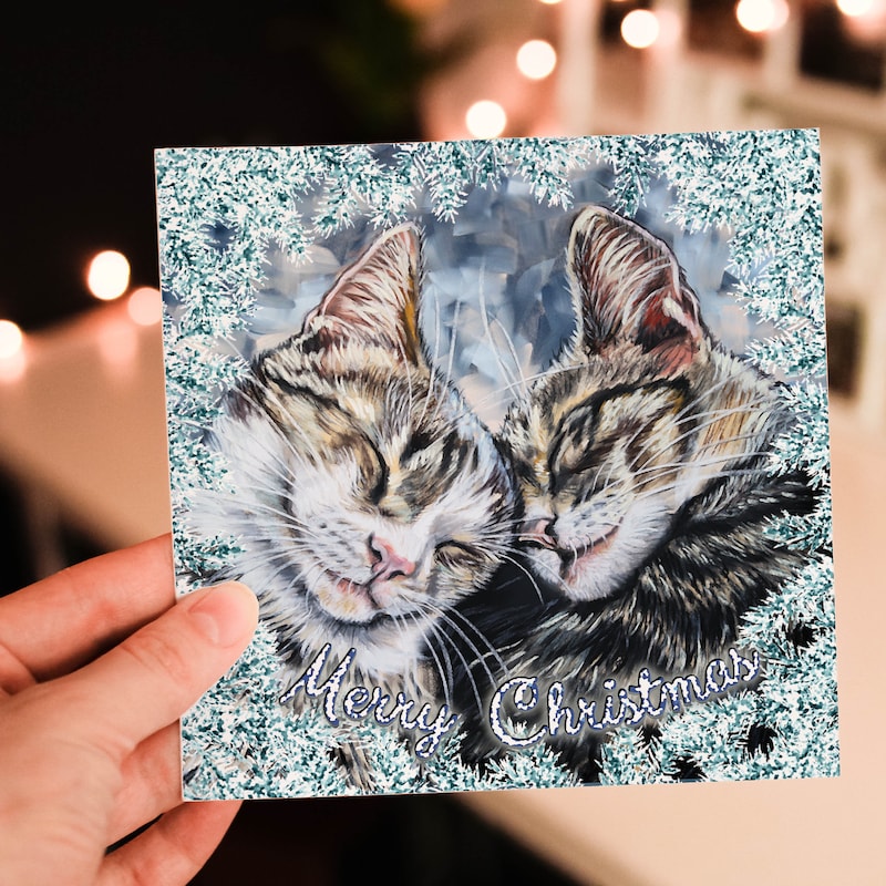 Cat Christmas Cards - Etsy