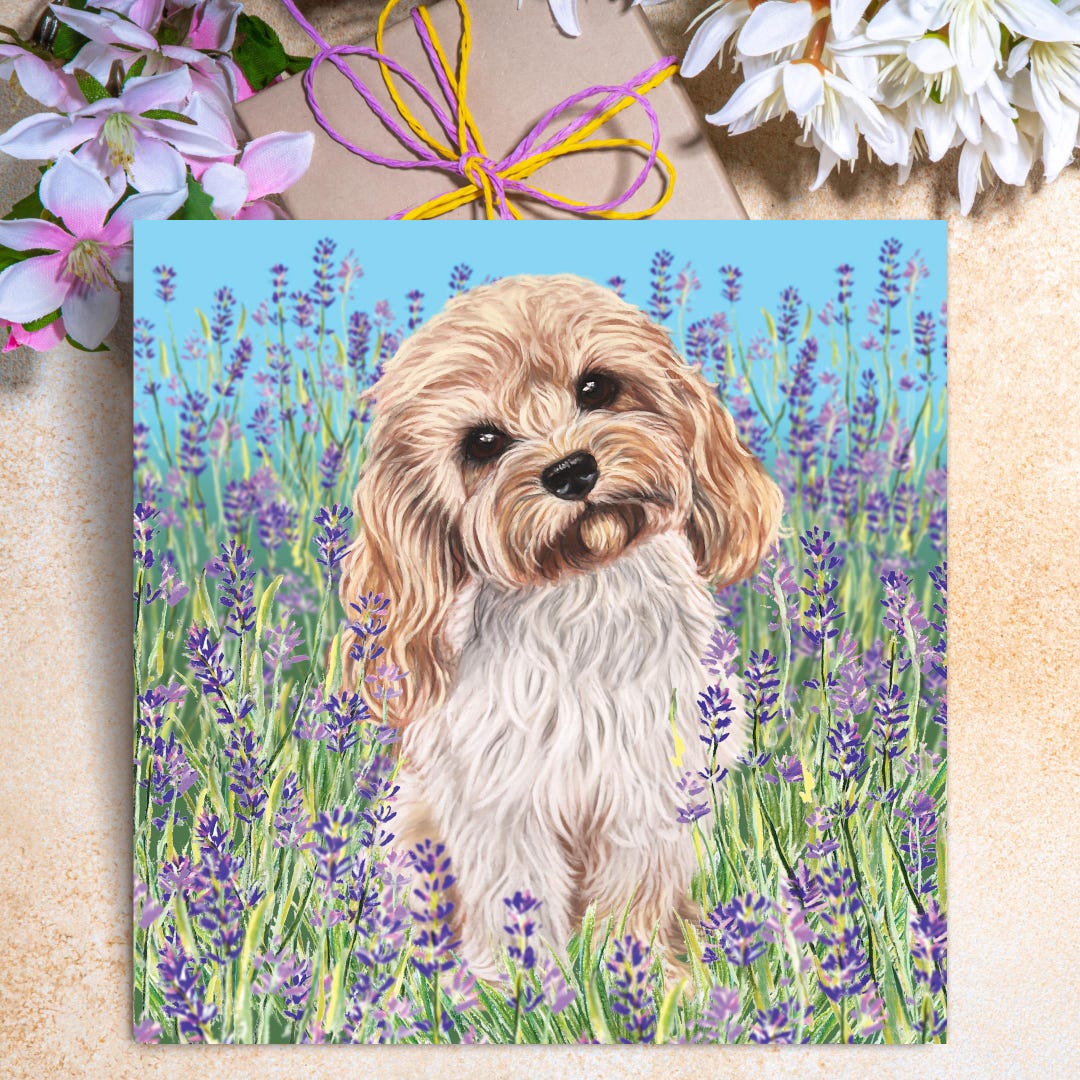 Cavapoo Greeting Card | Cavapoo Dog Card| Cavapoo Birthday Card ...