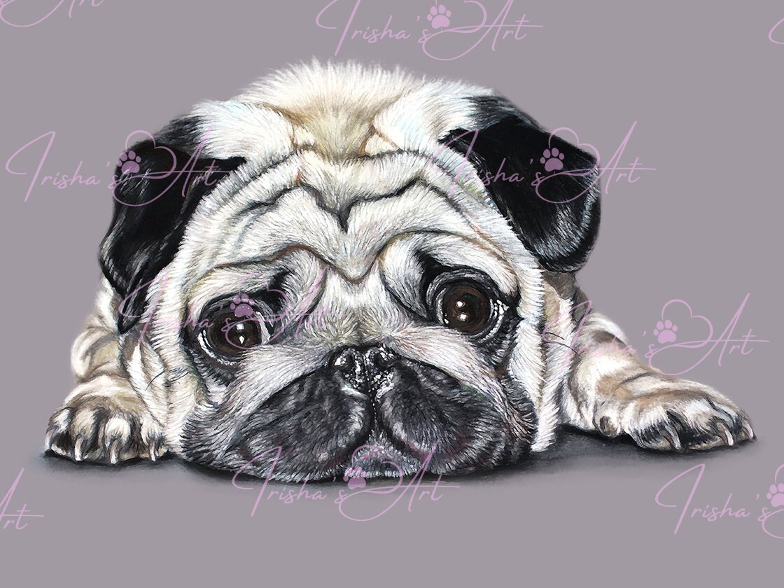Pug Gifts Pug Art Pug Wall Decor Pug Clipart Instant - Etsy