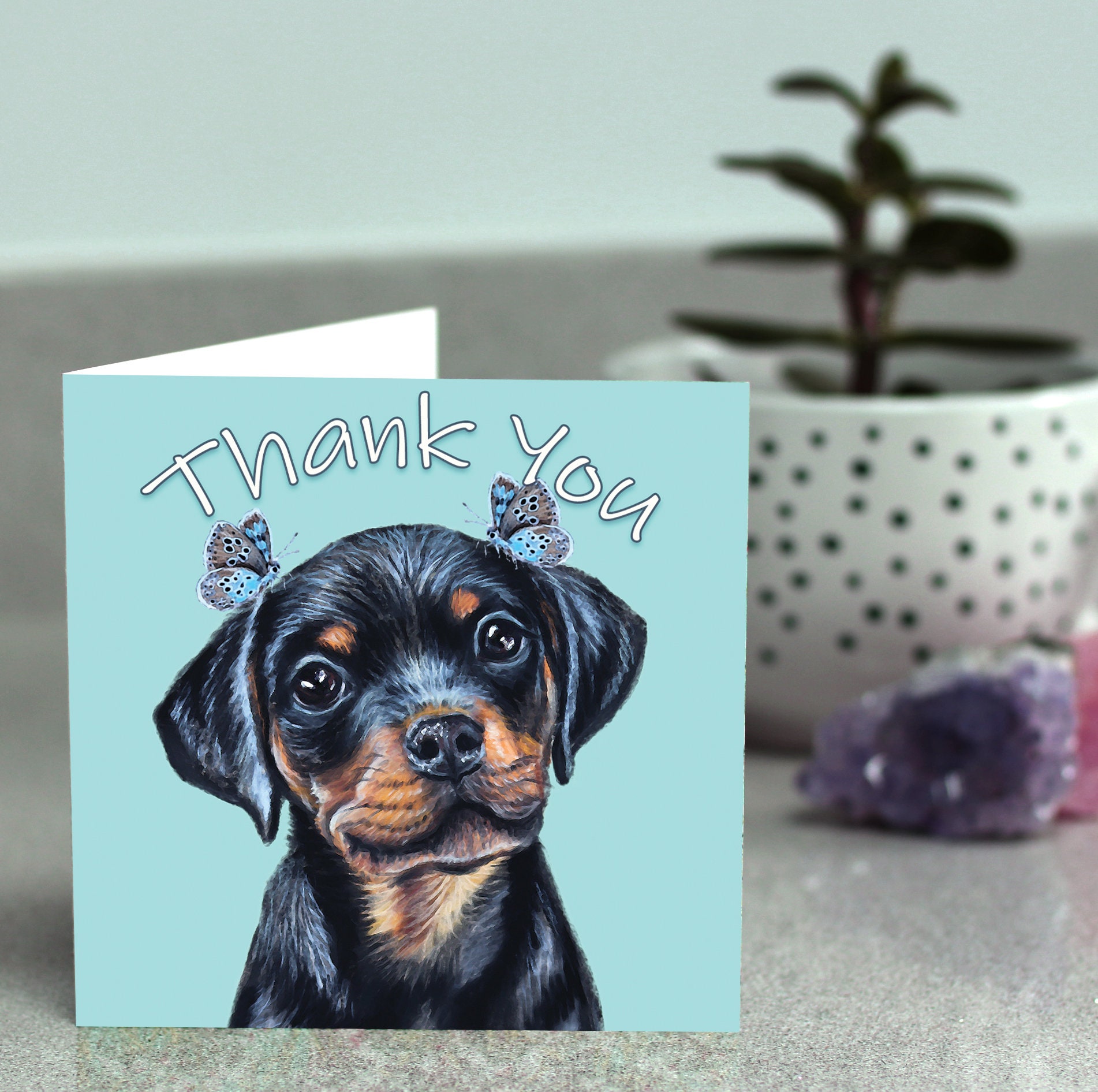 Thank You Cards Rottweiler Thank You Card Dog Greeting - Etsy