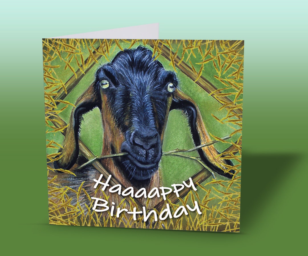 Goat Birthday Card | Goat Card | Goat Gifts | Card With a Goat | Cute ...