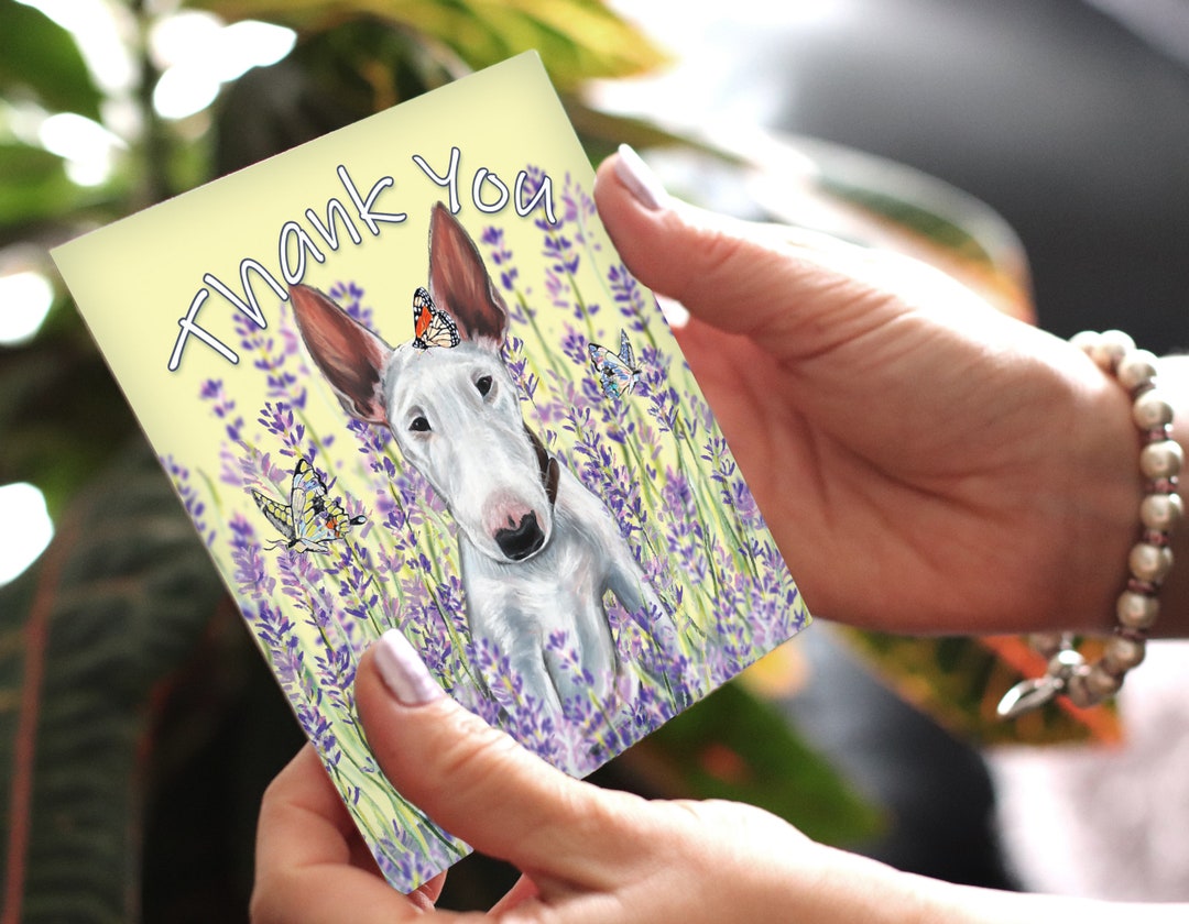 Bull Terrier Thank You Card - Dog Greeting Card - Bull Terrier Lover ...