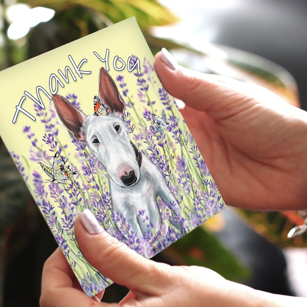 Bull Terrier Thank You Card - Etsy