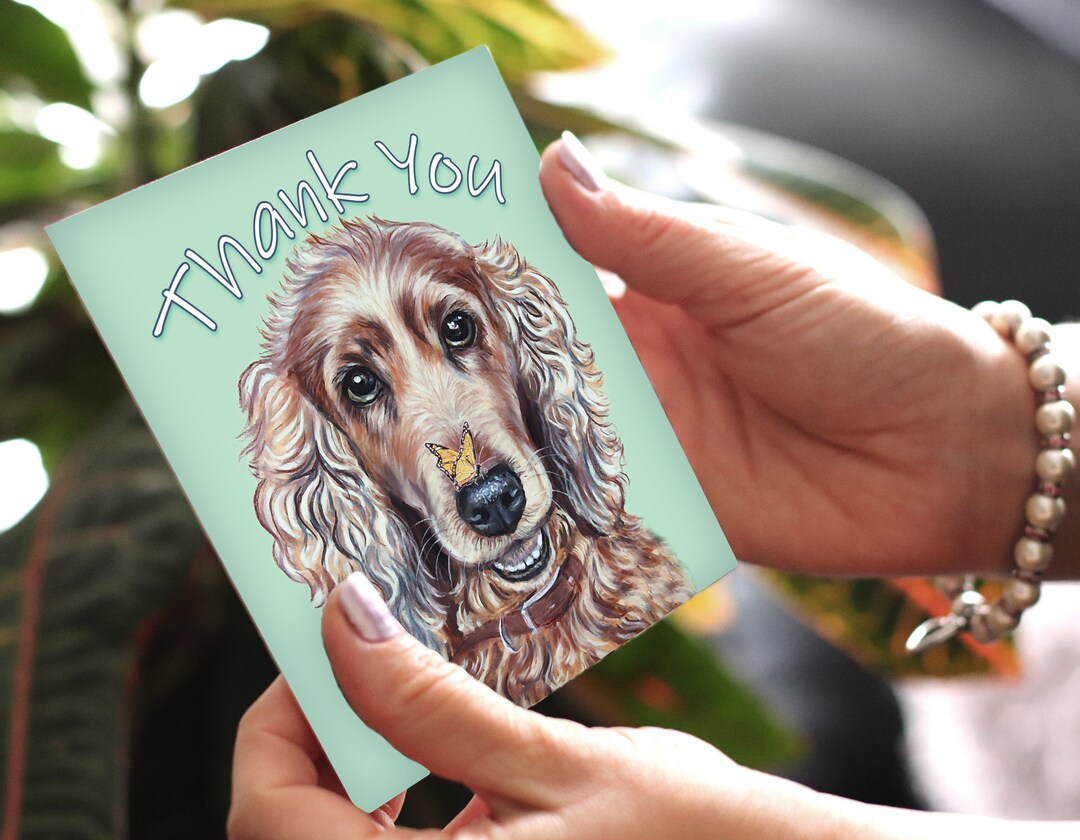 English Cocker Spaniel Thank You Card: Luxury Dog Greeting - Etsy