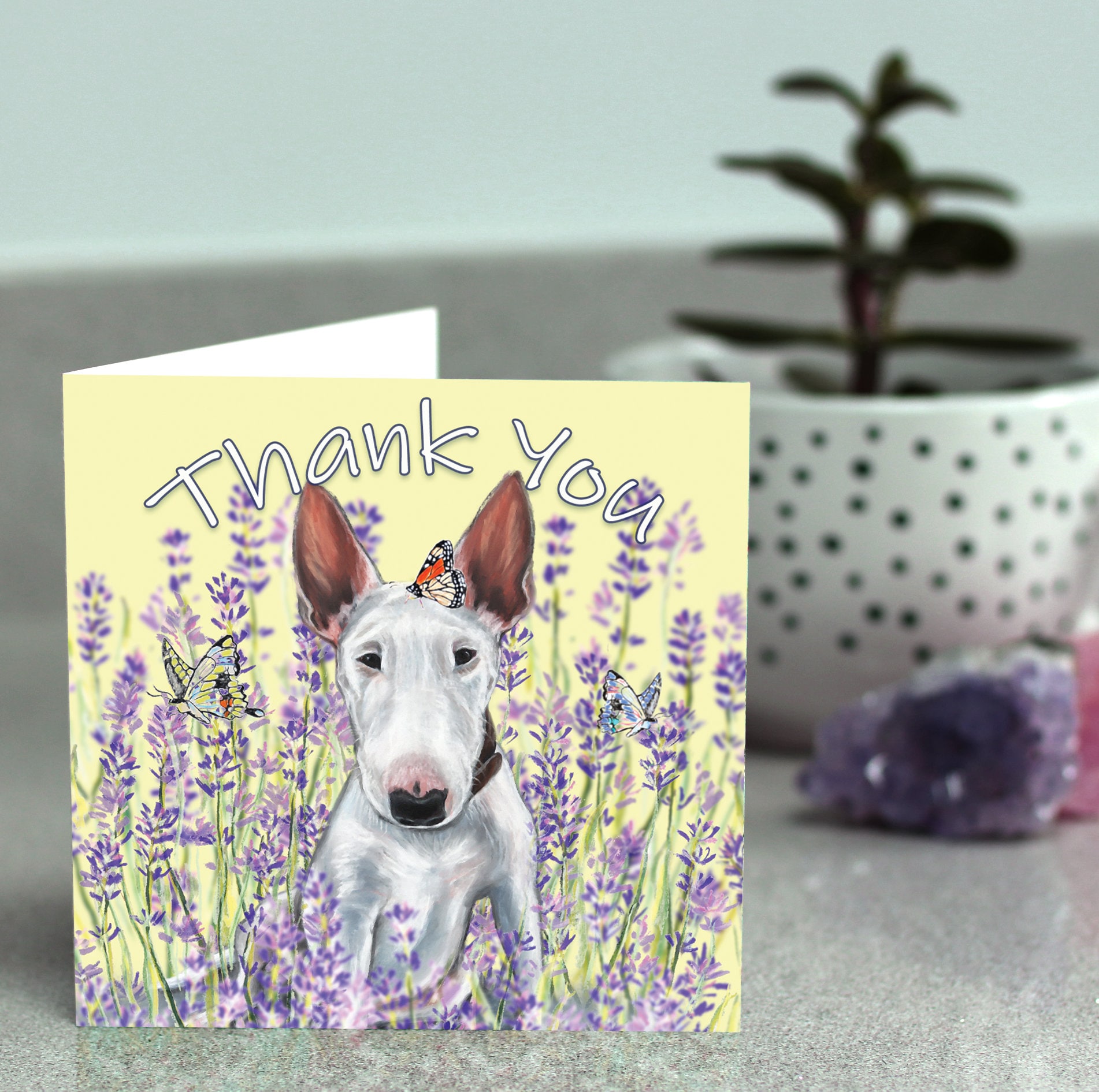 Bull Terrier Thank You Card - Dog Greeting Card - Bull Terrier Lover ...
