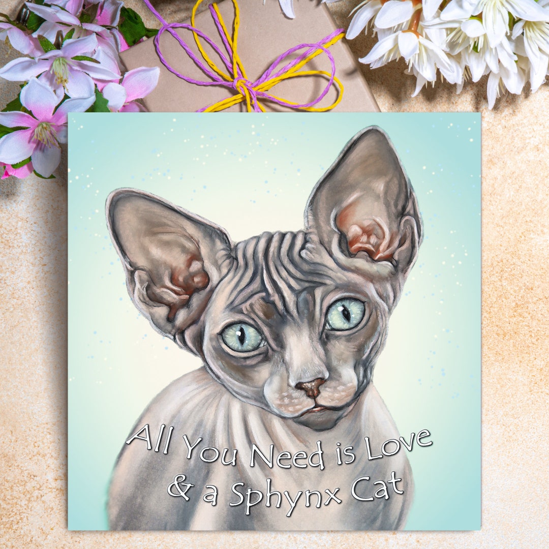 Sphynx Cat Greeting Card - Sphynx Cat Card - Cat Card - Birthday Card ...