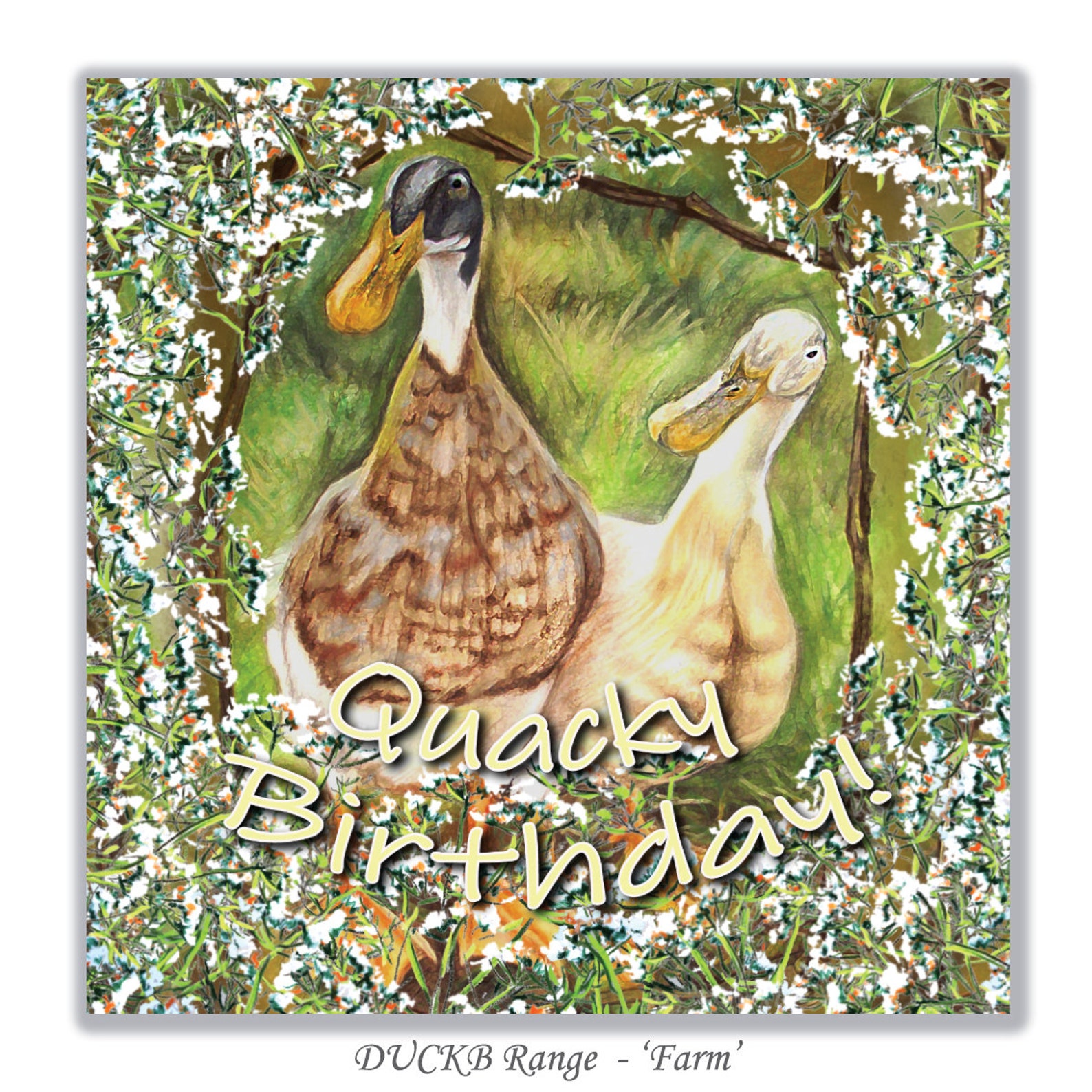 Ducks Birthday Card Ducks Greeting Card Ducks Card Cute Greeting Card ...
