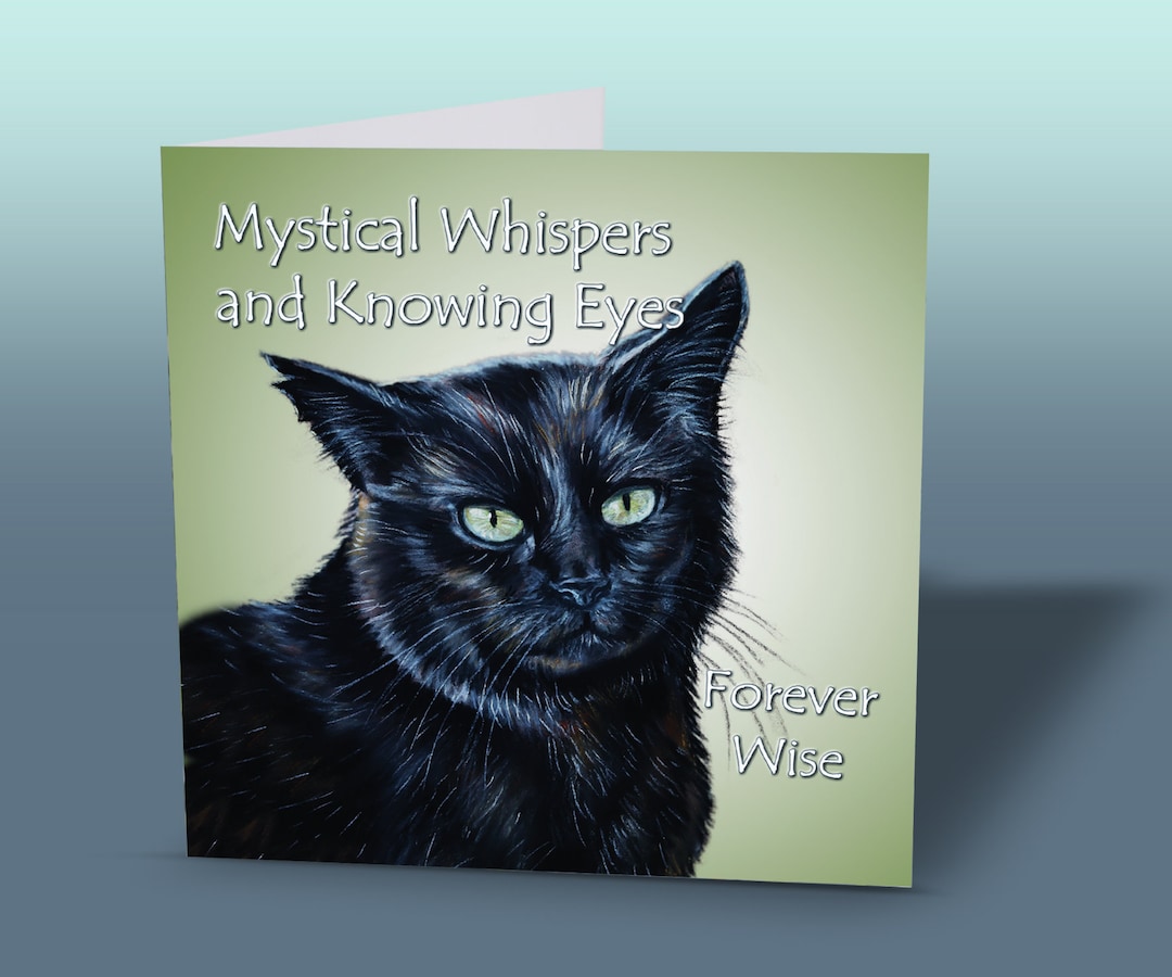 Black Cat Greeting Card - Black Cat Quote Card - Card Black Cat - Lucky ...