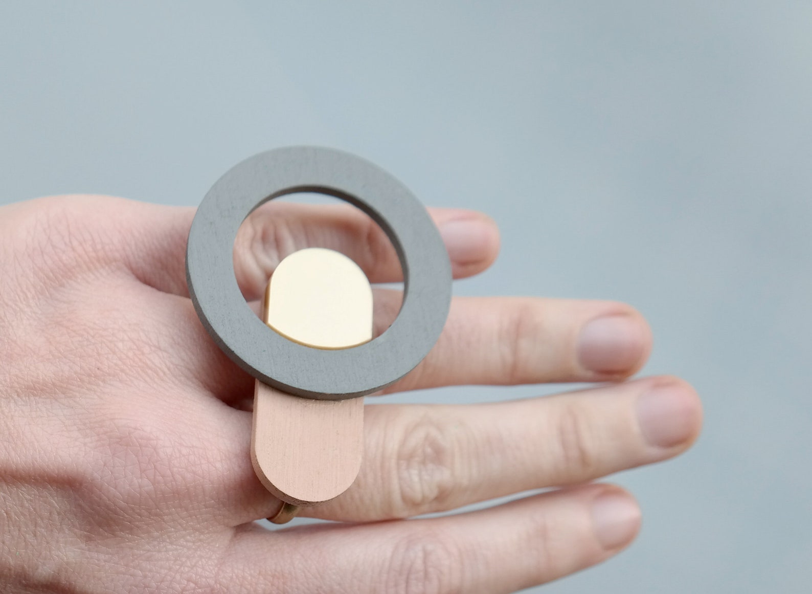 Wooden Ring Laarge Ring-pop Laser Cut Ring Circle Ring-r_03 - Etsy