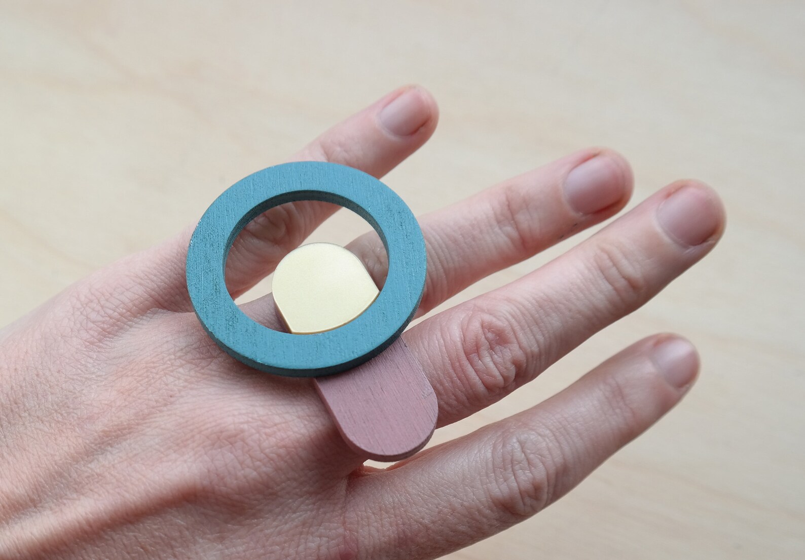 Wooden Ring Laarge Ring-pop Laser Cut Ring Circle Ring-r_03 - Etsy